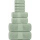 White Classic Luxury Cotton 8Pc Multi Size Towel Set [2 Bath Towels, 2 ...